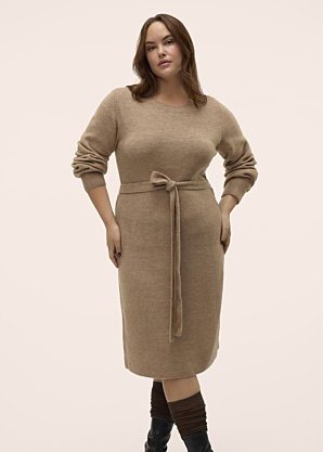 Vero Moda Curve trikotāžas kleita Pippa, Bēša | WEEKEND
