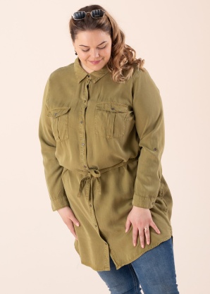 Vero Moda Curve Krekls ar garām piedurknēm krekls Sille, Haki | WEEKEND
